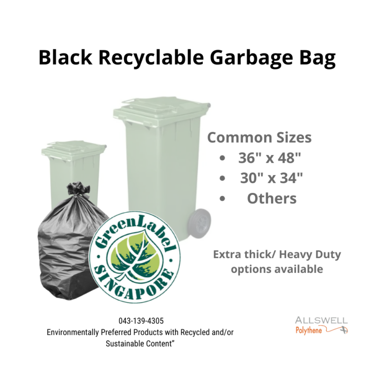 Black Recyclable Garbage Bag - Singapore Green Label Certified